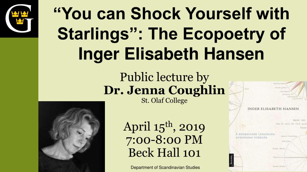 Lecture on Contemporary Norwegian Poet Inger Elisabeth Hansen ...